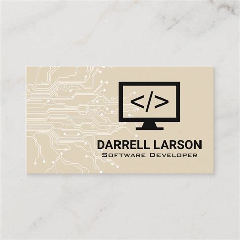 Computer Programmer Icon Circuit Board Business Card Zazzle