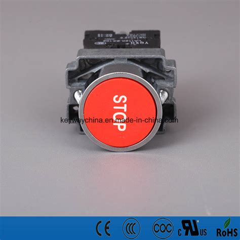 Spring Return Metal Type Switch Marked Stop Flush Button With Arrow Push Button Switch And