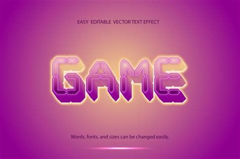 Premium Vector Game 3d Text Effect Editable Text Style Effect With Glow Light Theme