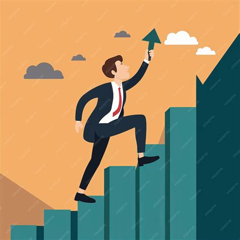 A Man Is Jumping Over A Graph That Says Quot He Is Climbing Quot Premium Ai Generated Image