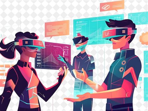 Futuristic Data Analyst With Characters Analyzing Data On Ho Png People In Daily Work