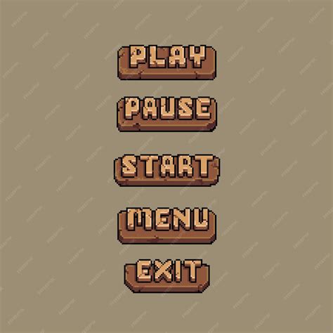 premium vector pixel art game buttons pixelated buttons video game buttons icons set with