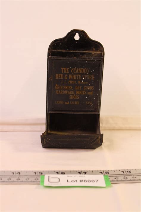 Advertising Match Box Holder “the Cando Red And White Store” From Cando And Salter Sask Advertising Match Box Holder “the Cando Red And White Store” From Cando And Salter Sask