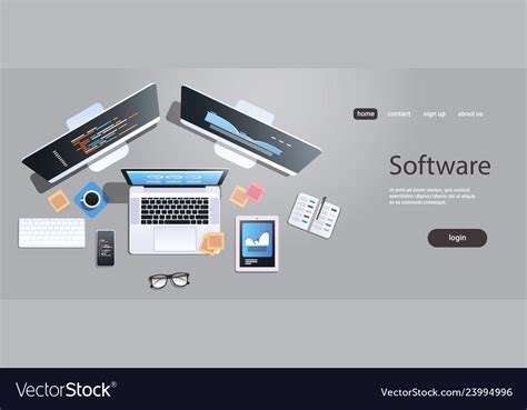 Design Software Development Programming Concept Vector Image