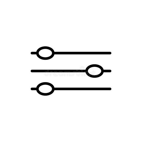 Settings Sliders Icon Set Adjustment Button Vector Symbol Interface