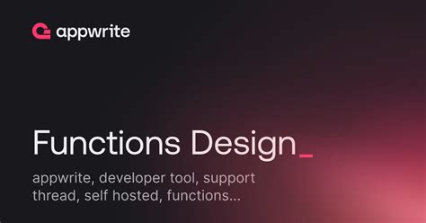 Functions Design Threads Appwrite