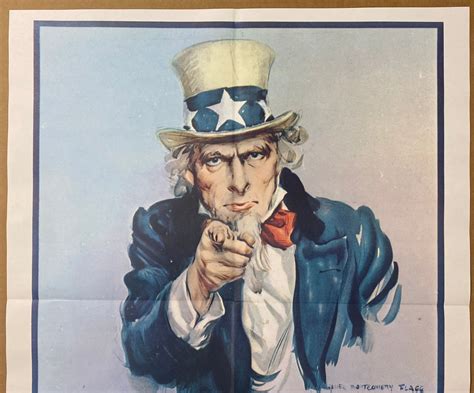 1975 I Want You For Us Army Uncle Sam Poster Flagg Vietnam War Era