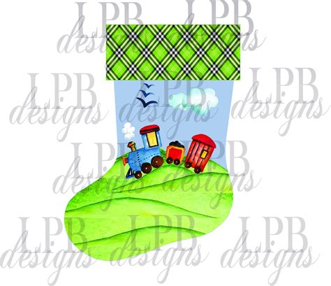 DIGITAL FILE Train Stocking Digital Design Only Etsy