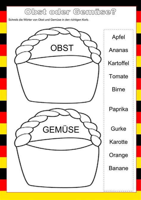 Obst Und Gemüse Exercise German Phrases Learning German Language