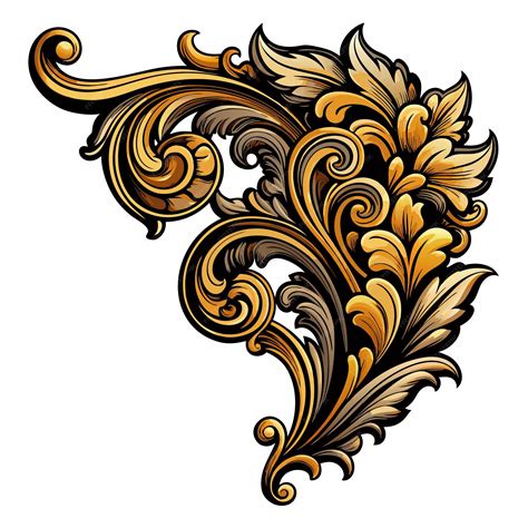 Ornate Gold Scroll Design Element Premium Ai Generated Vector