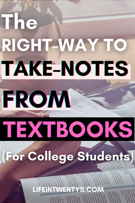 Maximizing College Learning How To Take Notes From Textbooks The Right Way College Textbook