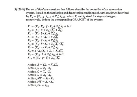 3 20 The Set Of Boolean Equations That Follows Describe The Controller