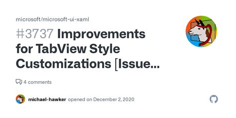 Improvements For Tabview Style Customizations Issue Collection