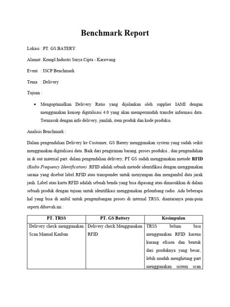 Benchmark Report Pt Gs Battery Pdf