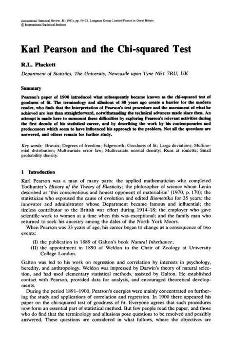 pdf karl pearson and the chi squared test · karl pearson and the chi