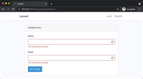 membuat validasi form di laravel