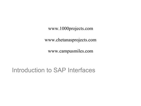 PPT Introduction To SAP Interfaces PowerPoint Presentation Free Download ID 555475