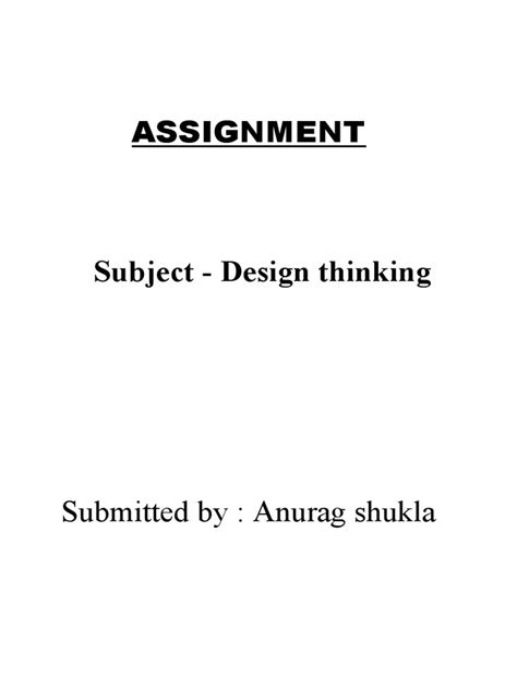 Assignment 3 Design Thinking Pdf Design Thinking Thought
