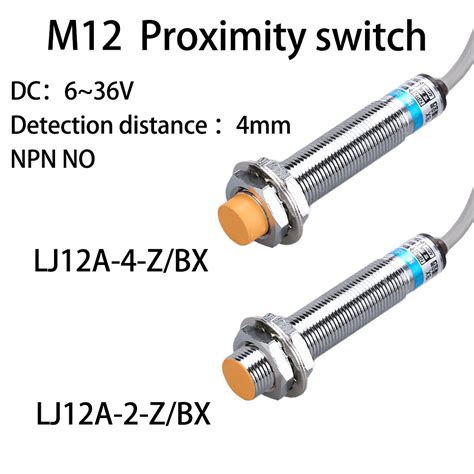Proximity Switch Lj12a3 4 Z Bx Inductive M12 Two Or Three Wire Npn Normally Open 24v Metal