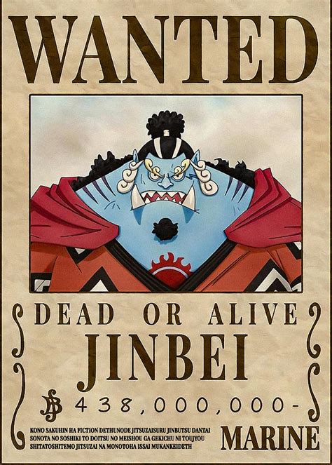 Jinbei Wanted Poster Anime Digital Art By Miikey Calos Pixels