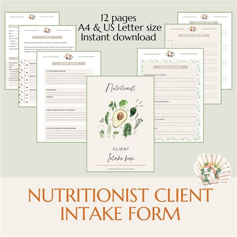 Nutritionist Client Intake Form Client Onboarding Questionnaire Nutritionist Business Forms