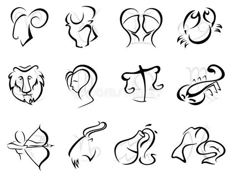 Símbolos Del Zodiaco Ilustración Del Vector Ilustración De Libros