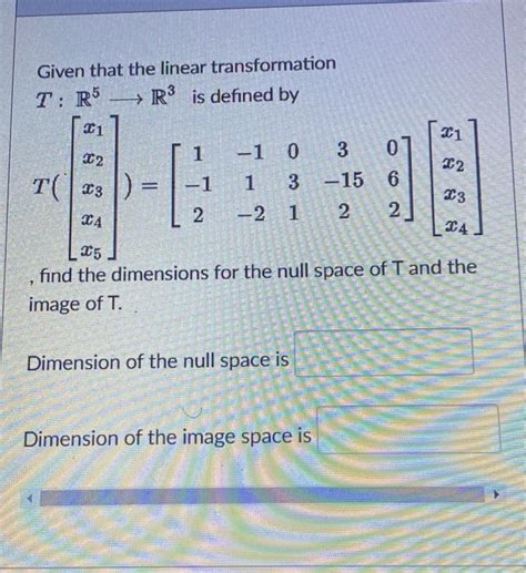 solved if the linear transformation t r3 r3 is defined by