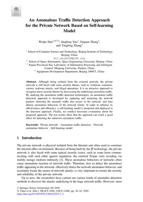 Pdf An Anomalous Traffic Detection Approach For The Private Network Based On Self Learning Model