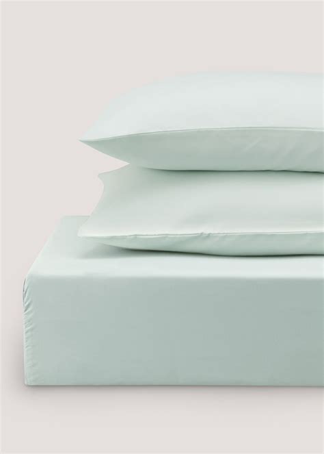 Duck Egg Super Soft Fitted Bed Sheet And Pillowcase Bundle Matalan