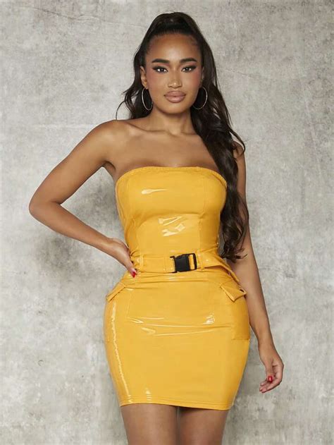 Yellow Latex Dress