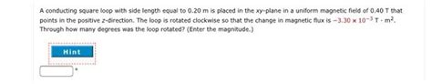 solved a conducting square loop with side length equal to