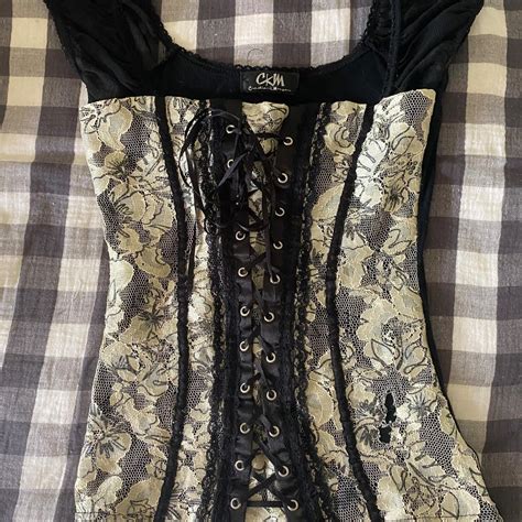 Cute Corset Top With Small Rip Lace Corset Top With Depop