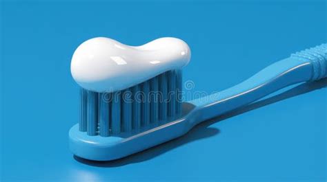 A Blue Toothbrush With A Creamy Toothpaste Blob On It Against A Vibrant