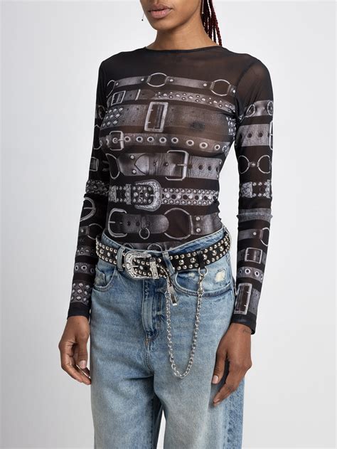Mesh Belt Top Black