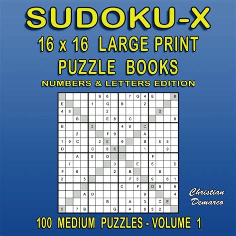large print sudoku 16x16 100 medium puzzles hexadoku puzzle
