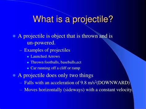 PPT What Is A Projectile PowerPoint Presentation Free Download ID