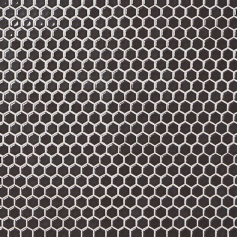 Artmore Tile Basic Charcoal 12 In X 12 In Polished Ceramic Honeycomb