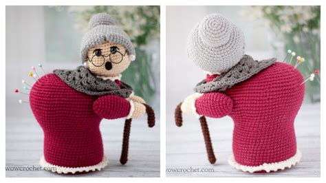 Granny Grandma Crochet Pattern Amigurumi Pin Cushion En Es It Fr Pt De