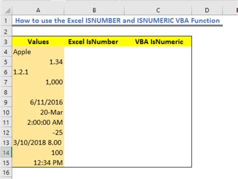 How To Use The Excel Isnumber And Isnumeric Vba Function Excelchat