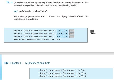 Solved Python Sum Elements Column By Column Write A Chegg Com