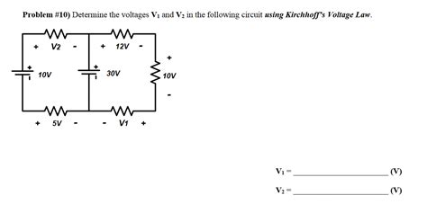 solved problem 10 determine the voltages v1 and v2 in the