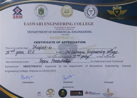 Dheepak Ganesan On Linkedin Paperpresentation Engineering Graduate