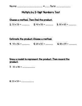 Multiply 2 Digit Numbers Go Math Chapter 3 4th Grade Teaching Resources