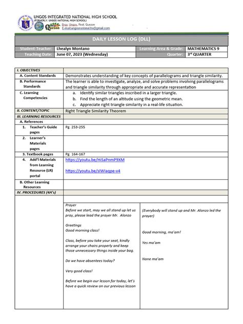 Lesson Plan Lm Semi 1 Pdf Triangle Euclidean Plane Geometry