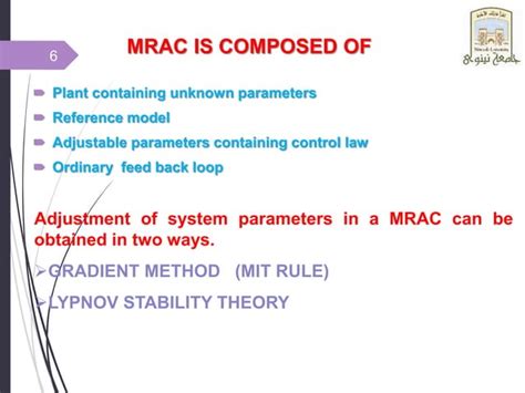 model reference adaptive control ppt physics science