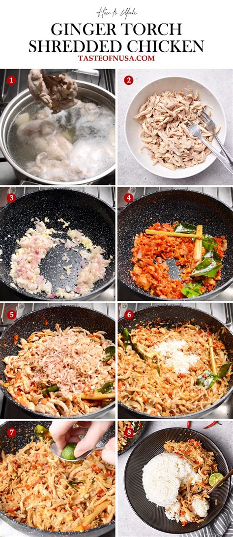 Torch Ginger Shredded Chicken Ayam Suwir Kecombrang Taste Of Nusa
