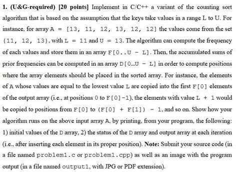 Solved 1 Uandg Required 20 Points Implement In Cc A