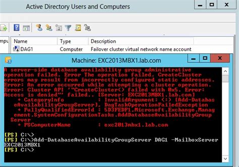 Lets Exchange Exchange DAG CreateCluster Failed Error