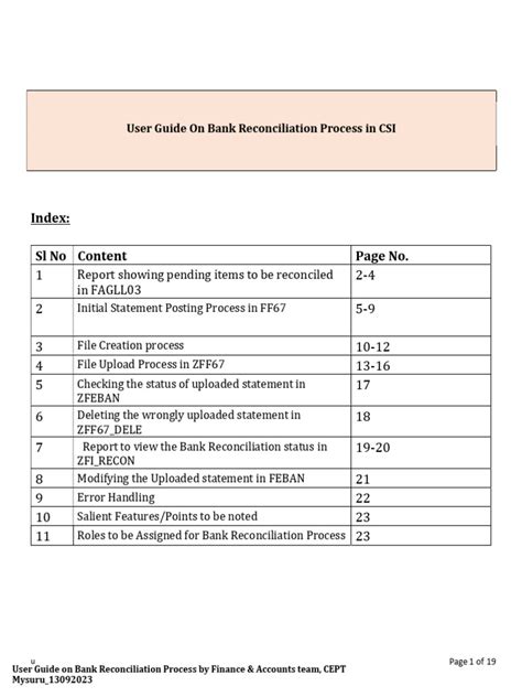 User Guide On Bank Reconciliation Process In Csi 13092023 Pdf Banks Computer File