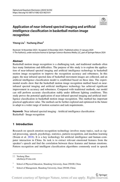 Application Of Near Infrared Spectral Imaging And Artificial